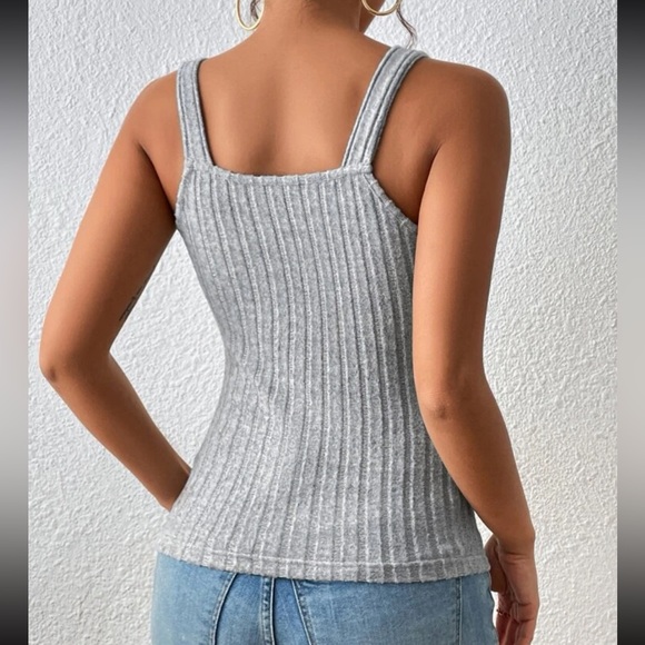 Tops | Boho Chain Detail Straps Ribbed Knit Tank Top | Poshmark